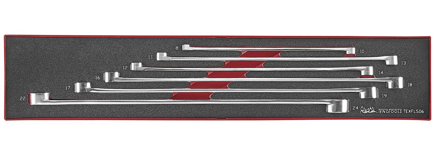 Teng Tools Ringnøglesæt med 6 dele TEXFL06 - Værktøjsnøgler - MKnorth.dk