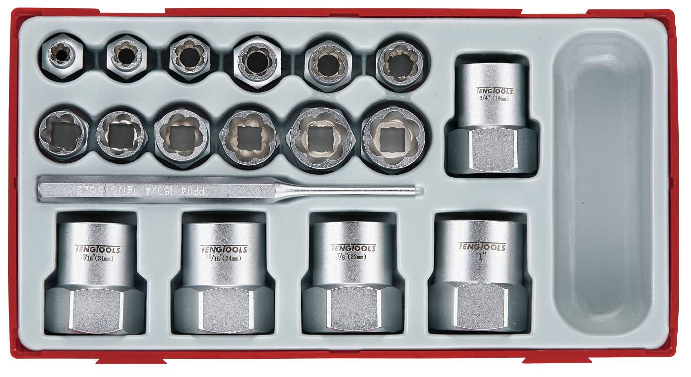 Teng Tools 18 dele Sæt med sekskantede udtrækkere TTBE18 - Håndværktøj ...